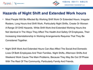 Safety for Night Shift Work in the construction projects | PPTX