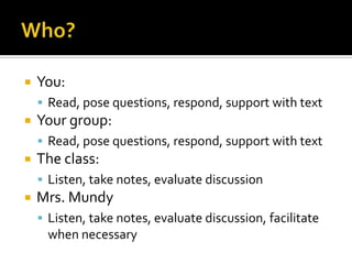 Night socratic seminar | PPTX