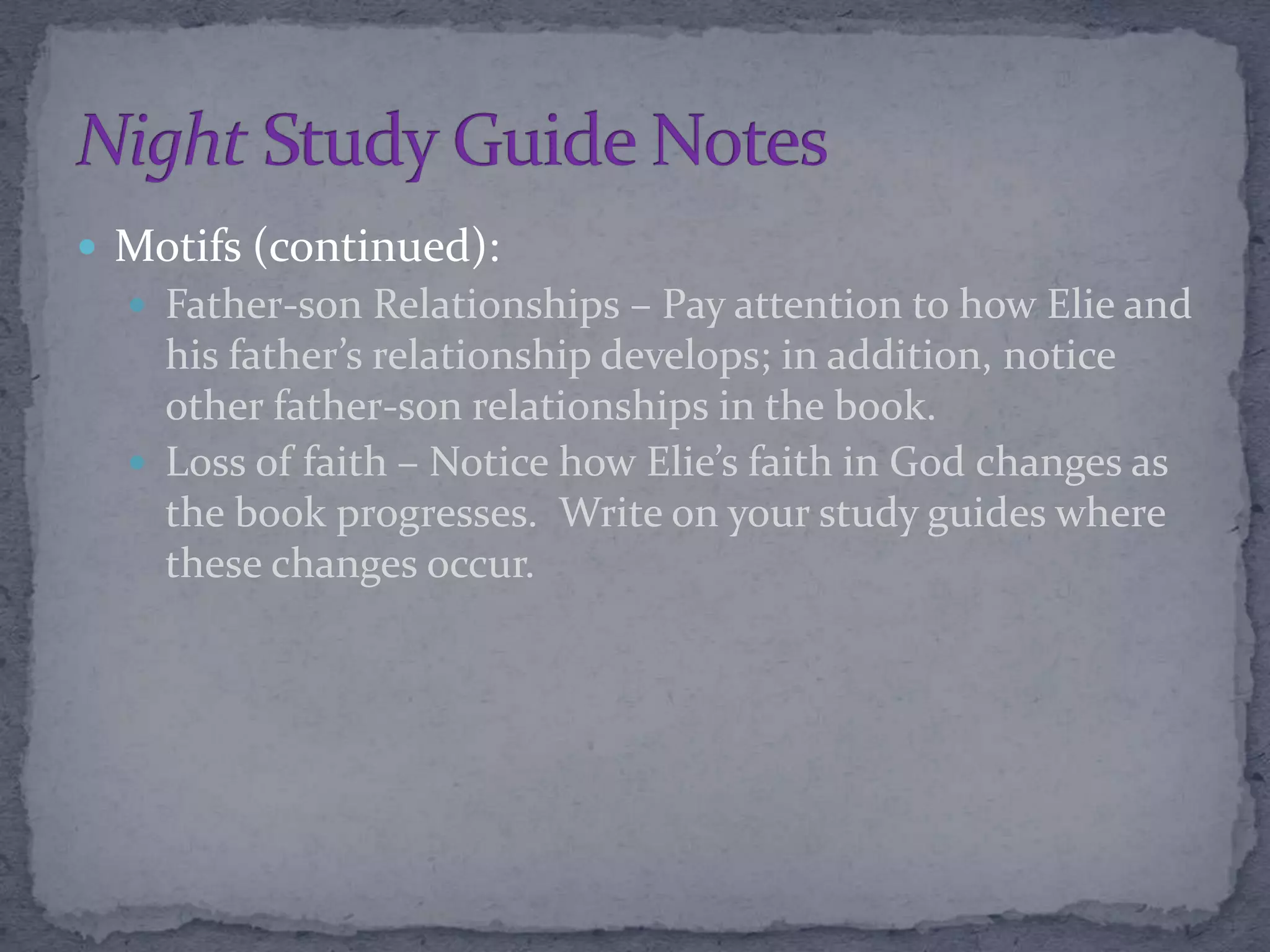 Elie Wiesel's Night Study Guide | PPTX