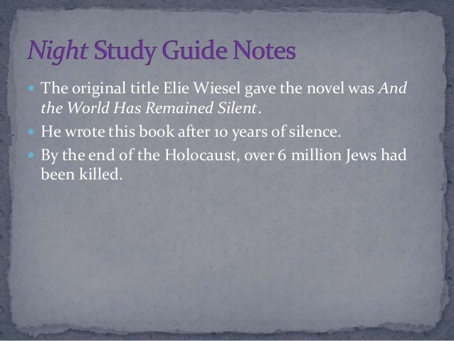 Why does elie wiesel tell this story? in chapter 1 - reqopsummit