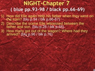 Night—study questions chapter by chapter | PPT