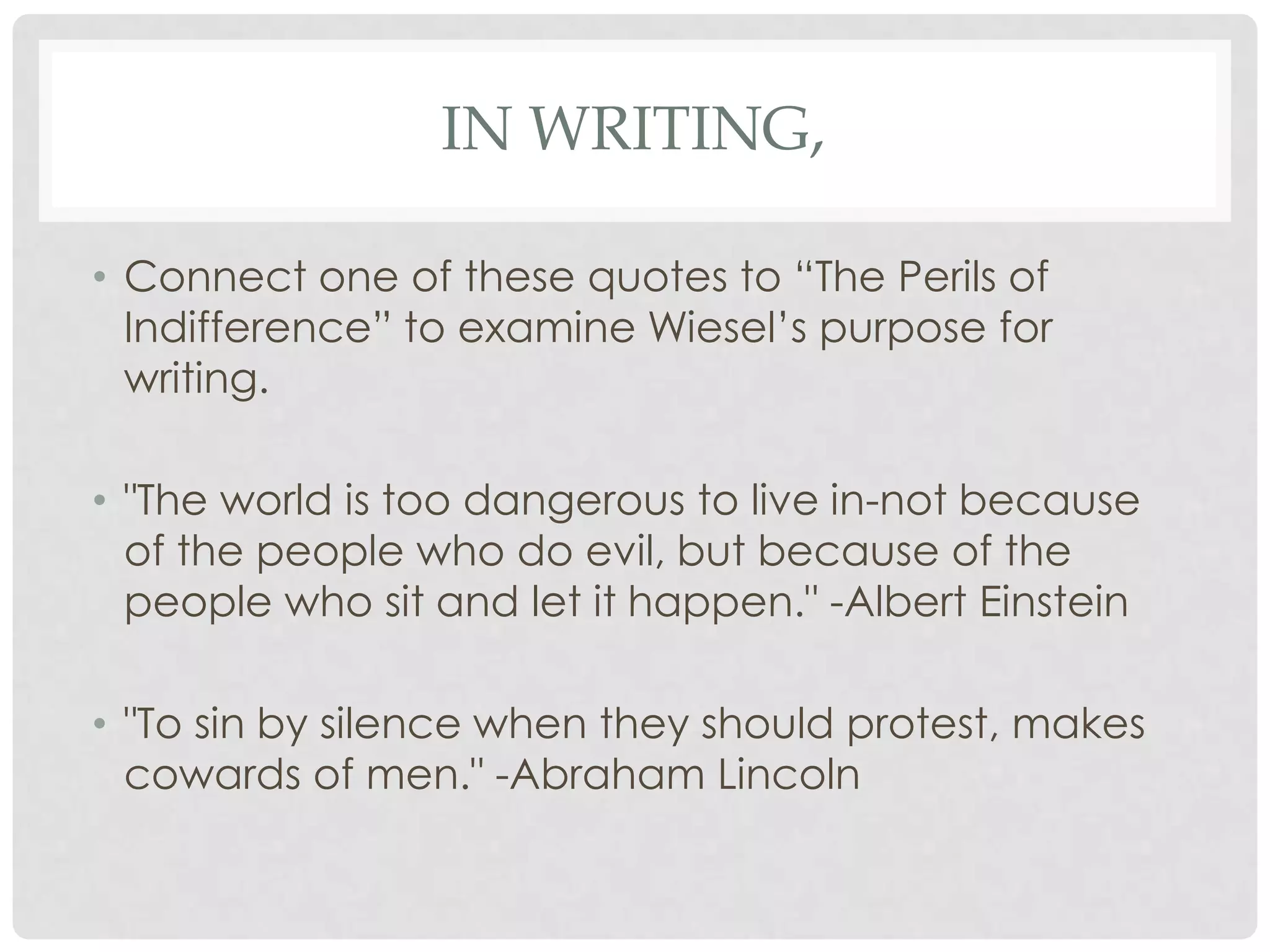 Night the perilsofindifference | PPTX