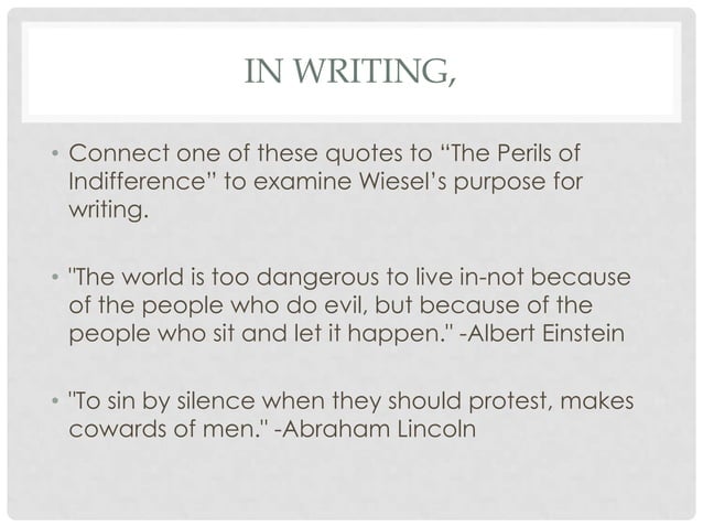 Night the perilsofindifference | PPT