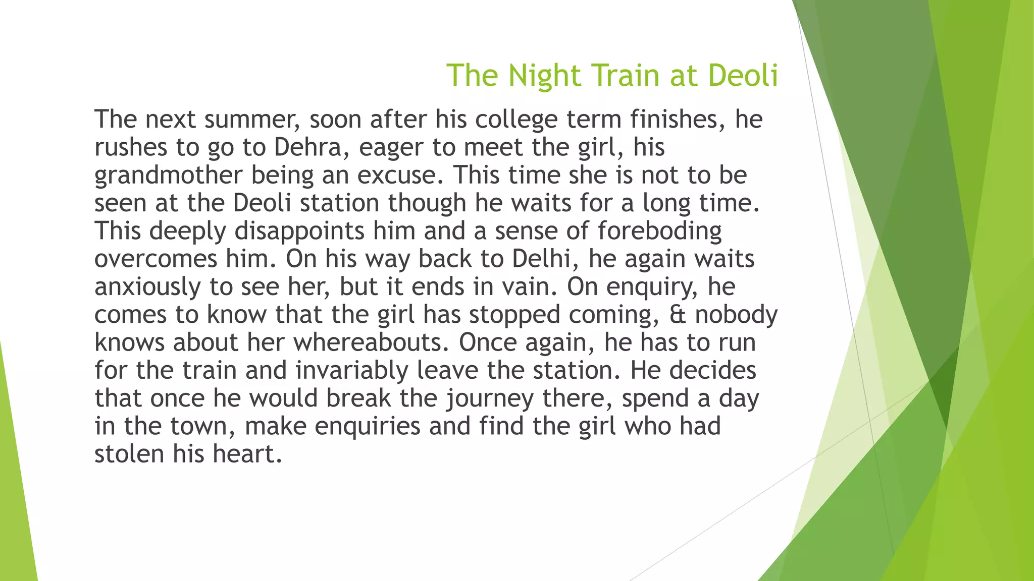 The Night train at Deoli | PPTX