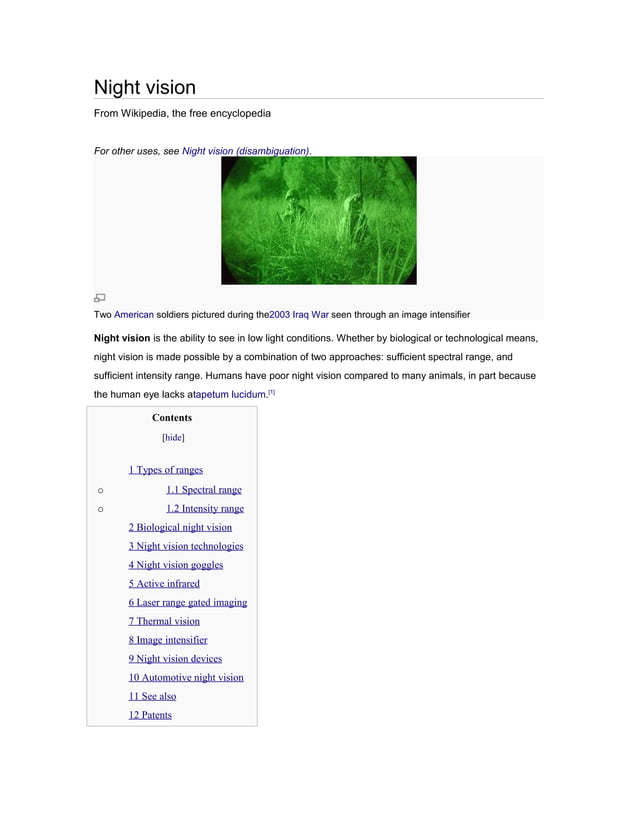 Night vision | PDF