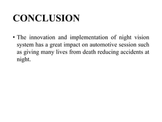 Night vision Technology in Automobiles | PPTX
