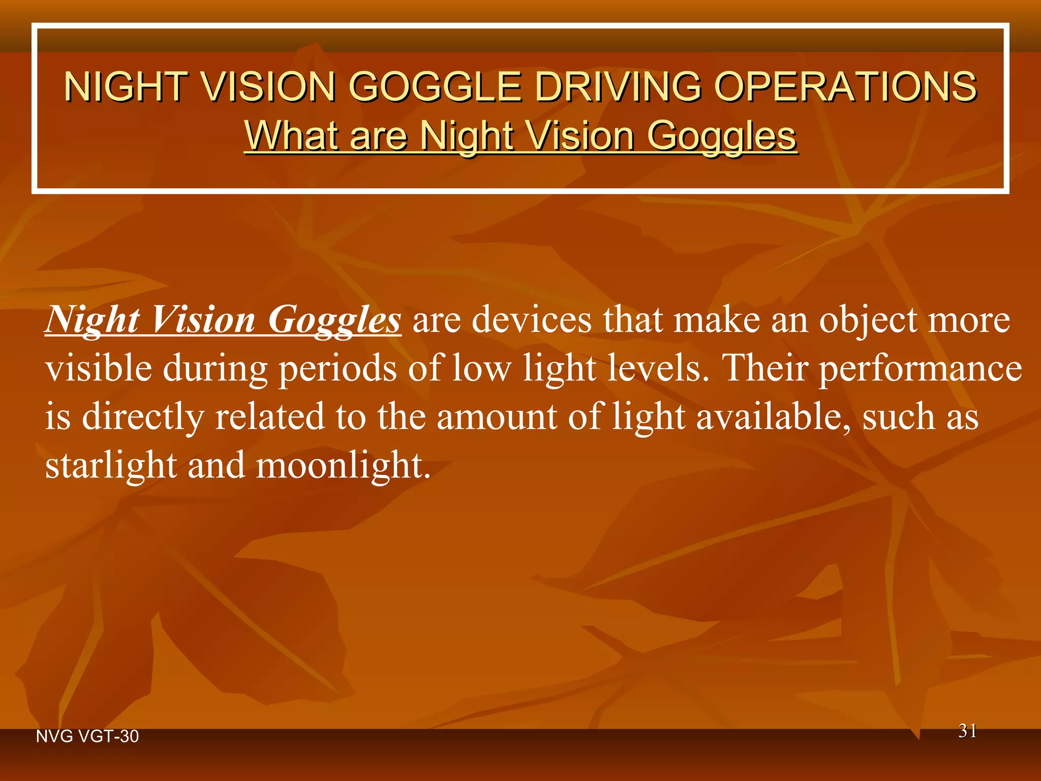 Night vision goggles the basics | PPT