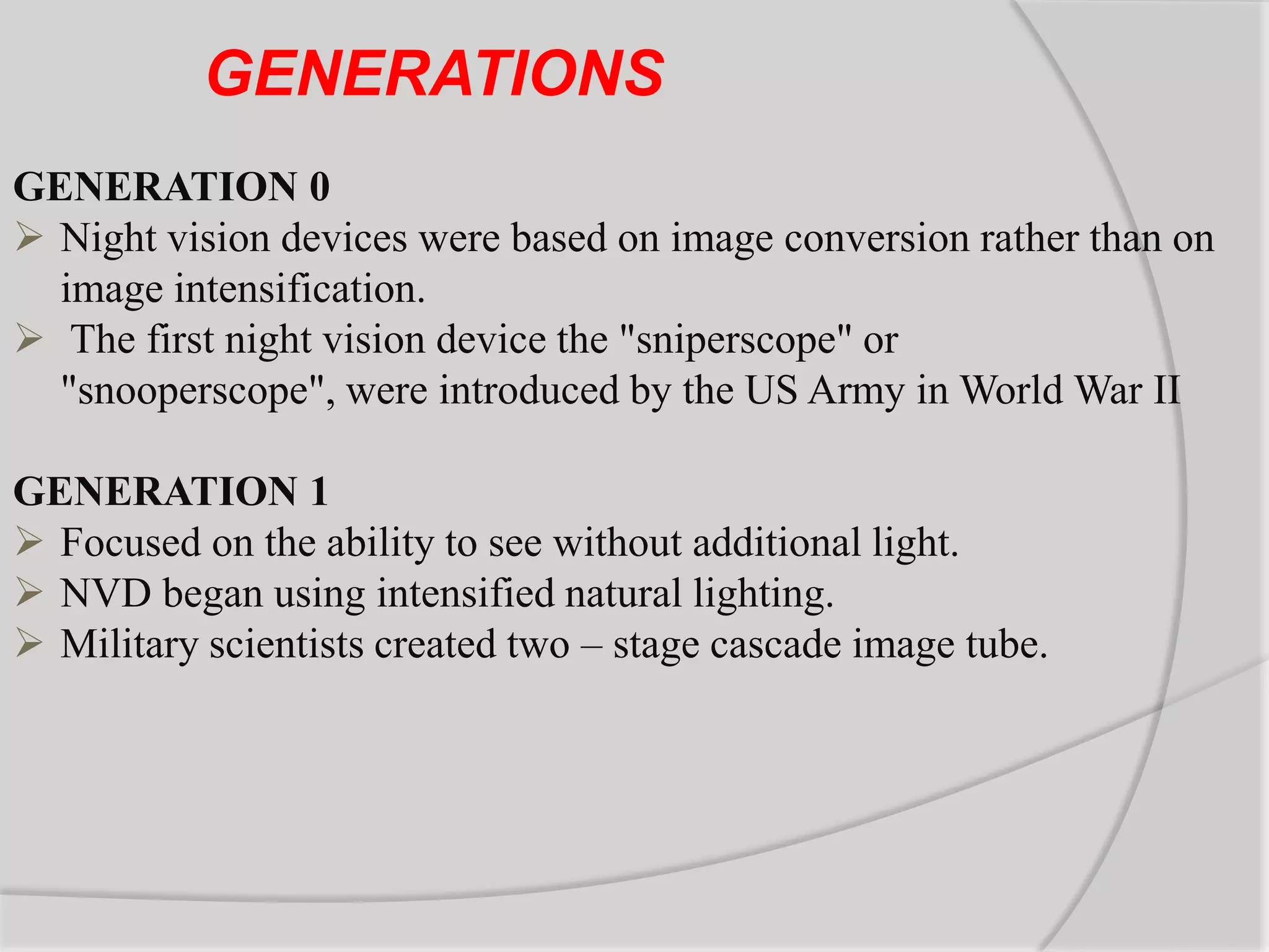 Night vision technology | PPTX | Eye and Vision Conditions | Diseases ...