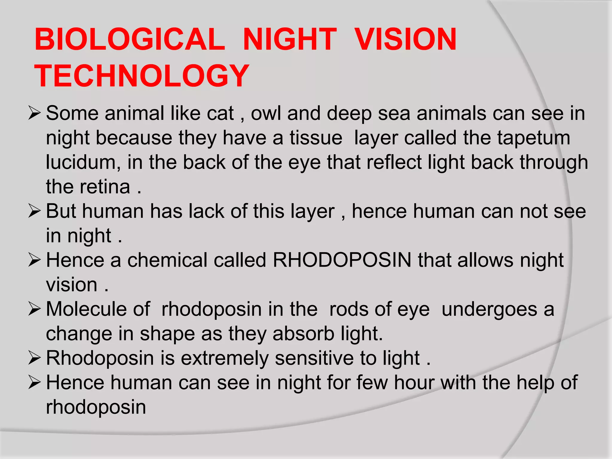 Night vision technology | PPTX | Eye and Vision Conditions | Diseases ...