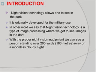 Night vision technology | PPTX
