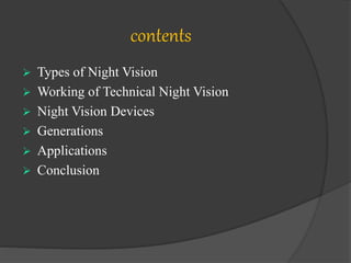 Night vision technology | PPTX