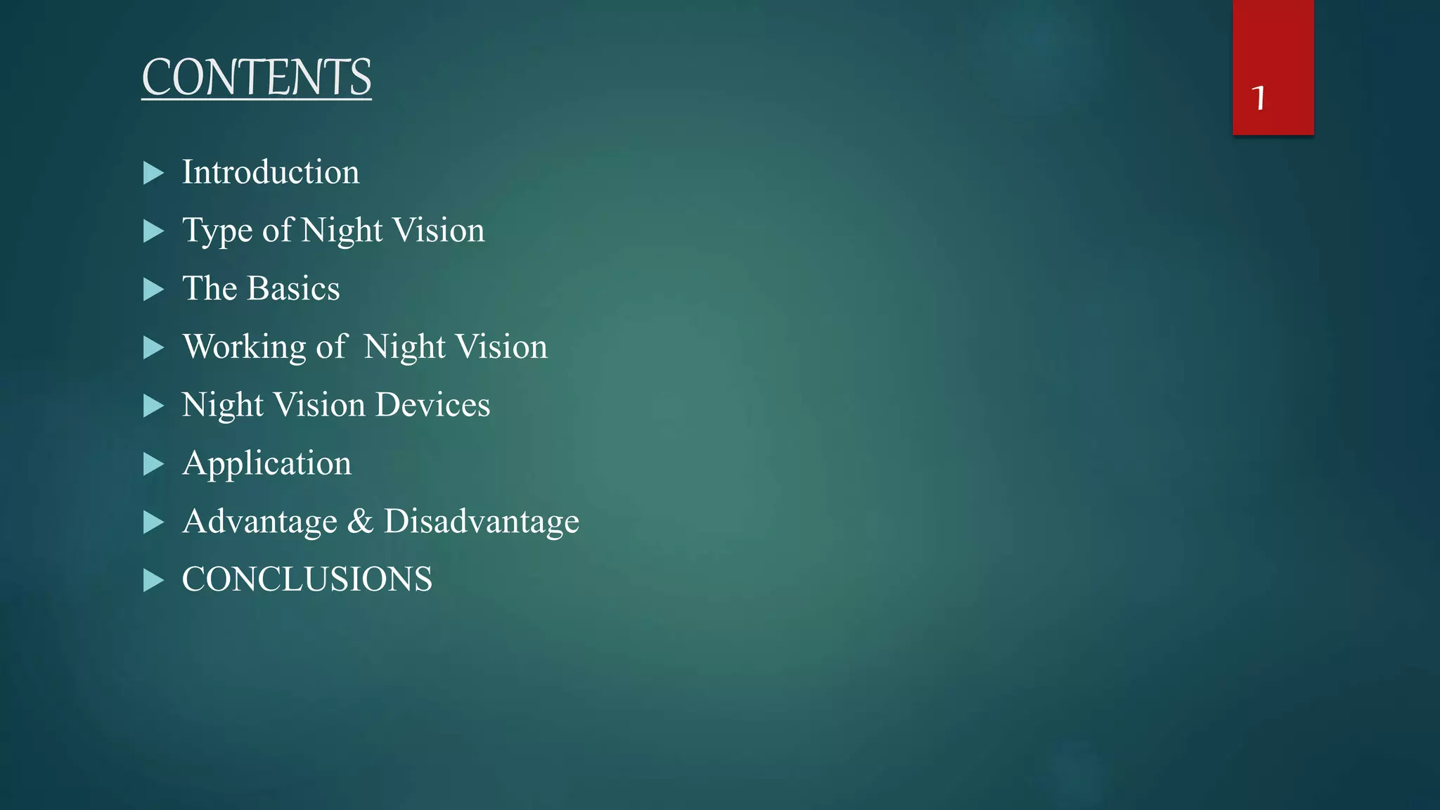 Night vision technology | PPTX