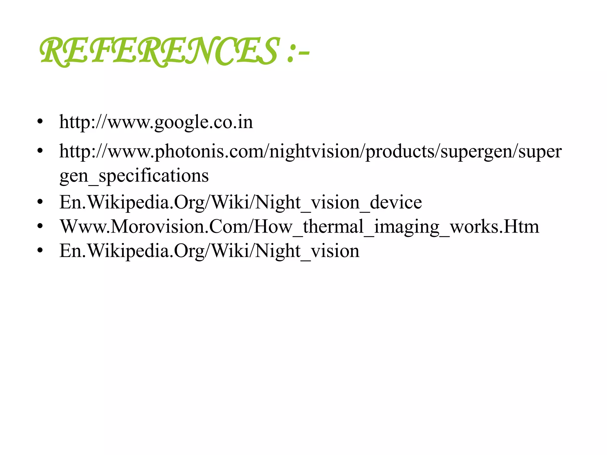 Night vision technology | PPTX