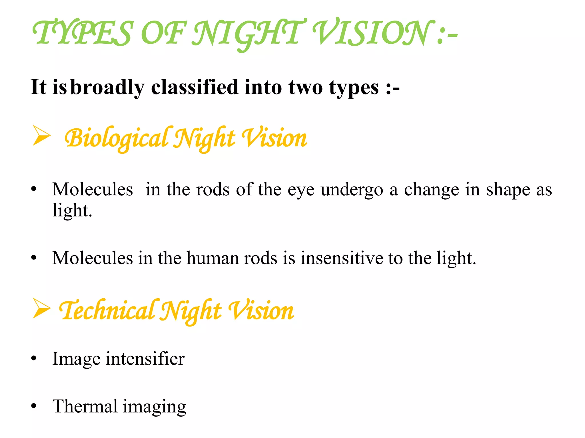 Night vision technology | PPTX