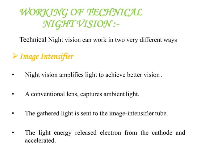 Night vision technology | PPT