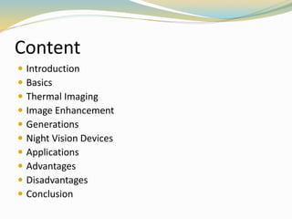 Night vision technology | PPTX