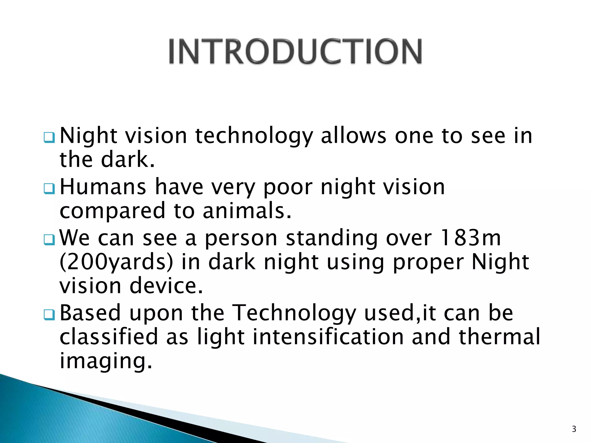 Night vision technology applications | PPT