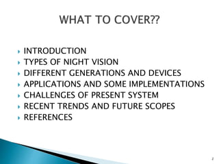 Night vision technology applications | PPT