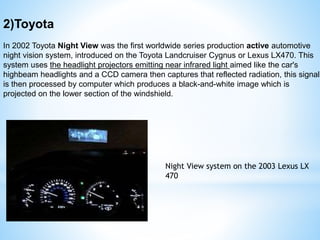 Night vision technology in auto mobiles | PPTX | Cameras and Camcorders ...