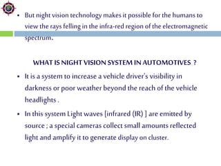 Night vision technology in cars (automotives) | PPT