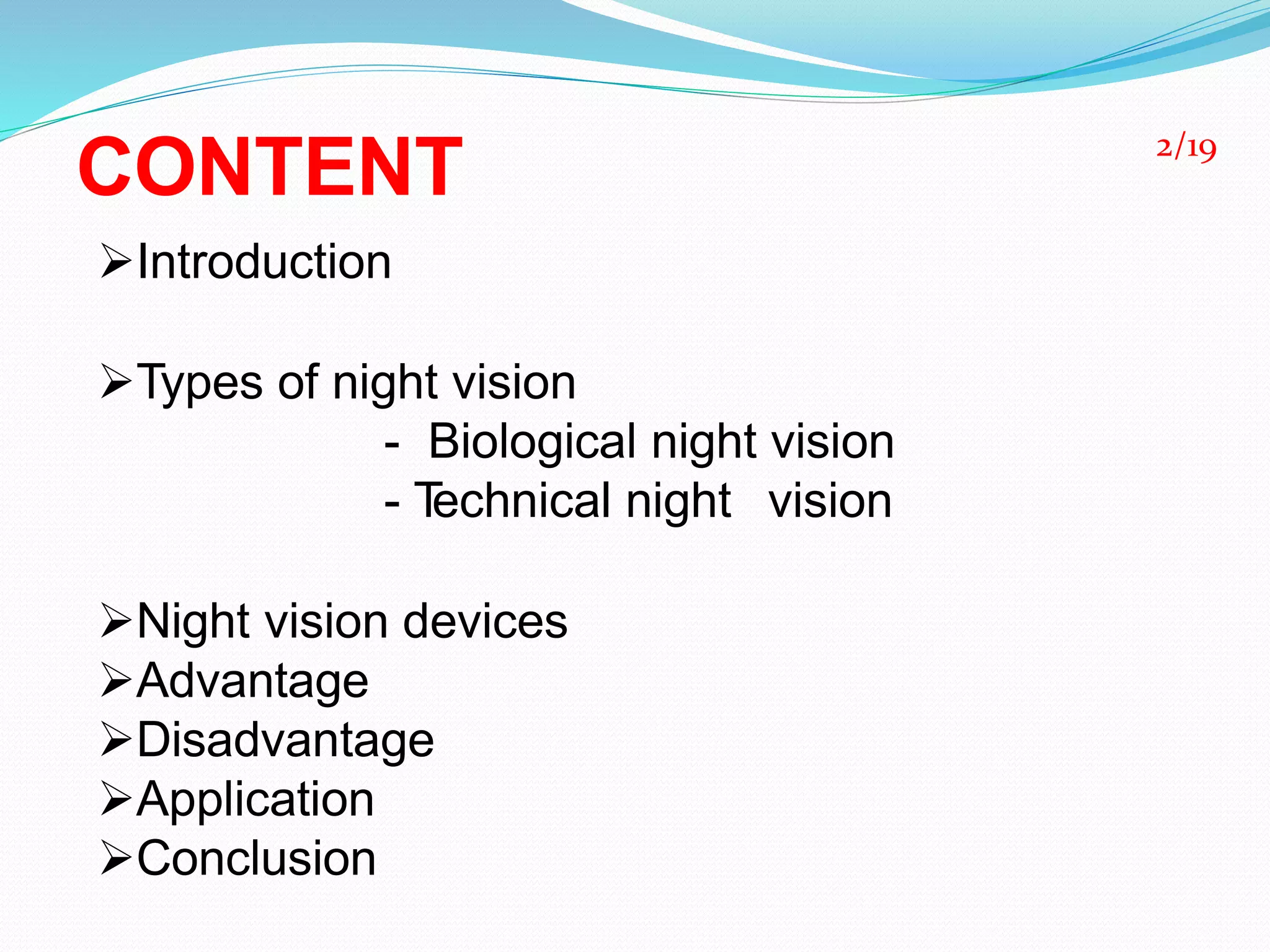 Night Vision Technology | PPTX | Eye and Vision Conditions | Diseases ...