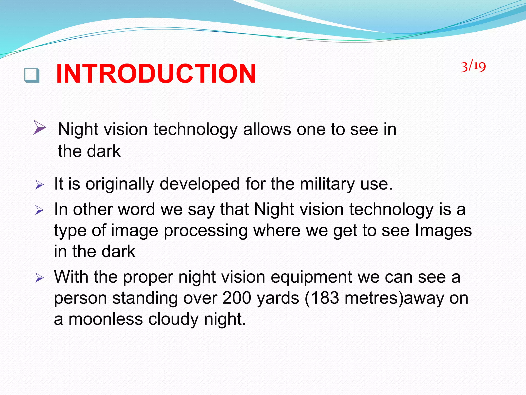 Night Vision Technology | PPTX | Eye and Vision Conditions | Diseases ...