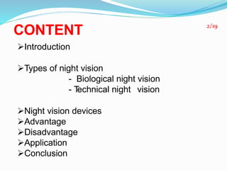 Night Vision Technology | PPTX | Eye and Vision Conditions | Diseases ...