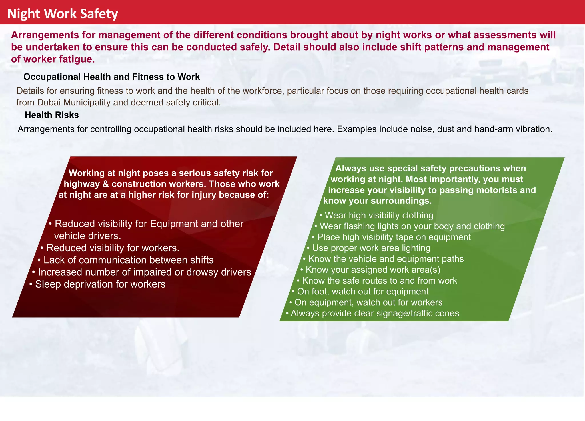 Night work safety | PPTX