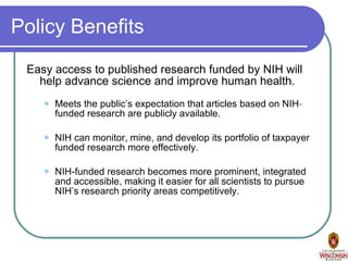 NIH Public Access Policy | PPT | Desktop Publishing | Computer Software ...
