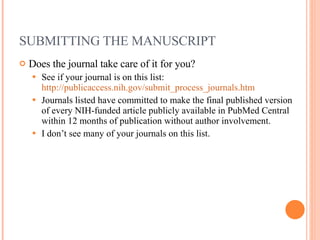 Nih Manuscript Submission | PPT | Publishing Industry | Industries