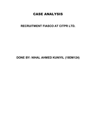 CASE ANALYSIS OF FIASCO | PDF