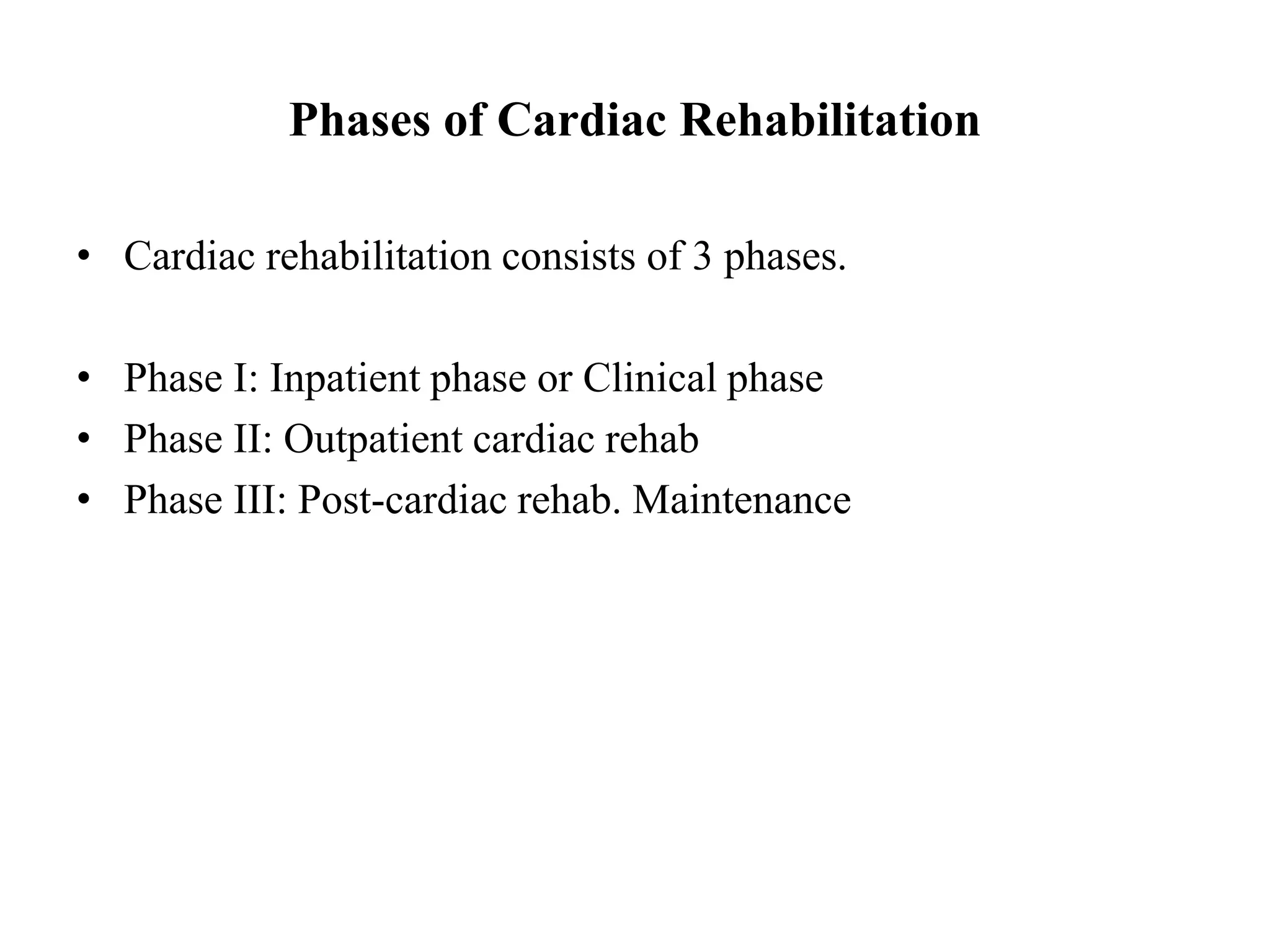 Overview of phases of cardiac rehabilitation | PPTX