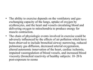 Air Pollution and Exercise: Cardiovascular Implication | PPTX