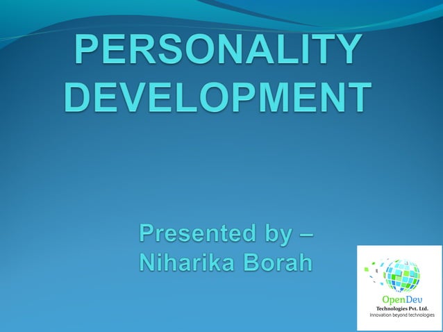 PPT on Personality Development | PPT | Career Advice | Careers