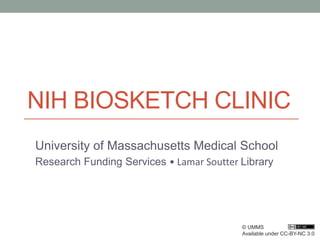 NIH Biosketch Clinic | PPTX