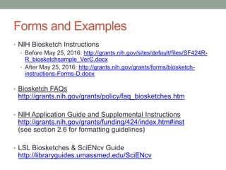 NIH Biosketch Clinic | PPTX