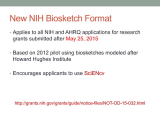NIH Biosketch Clinic | PPTX