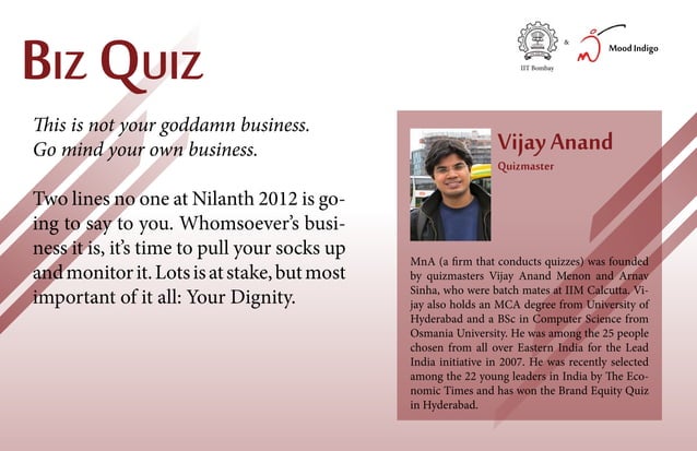 Nihilanth brochure iit_bombay_2012 | PPT