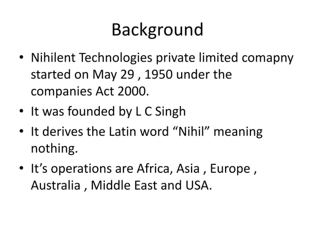 Nihilent technology limited | PPT