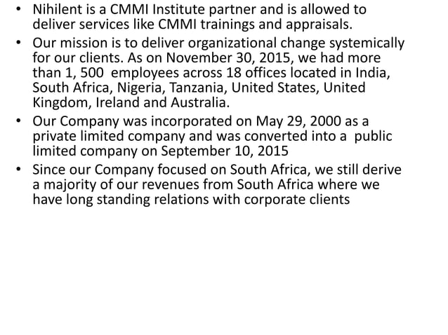 Nihilent technology limited | PPT