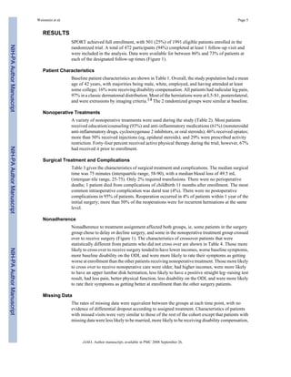 spine patient outcome research for intervertebral disc herniation | PDF