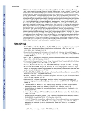 spine patient outcome research for intervertebral disc herniation | PDF