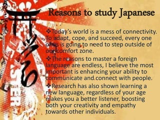 Top Reasons to Learn Japanese Language | PPTX