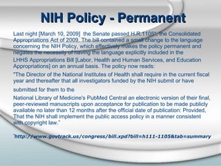 Nih Public Access Policy | PPT
