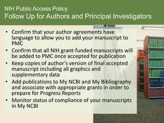 NIH Public Access Policy | PPT
