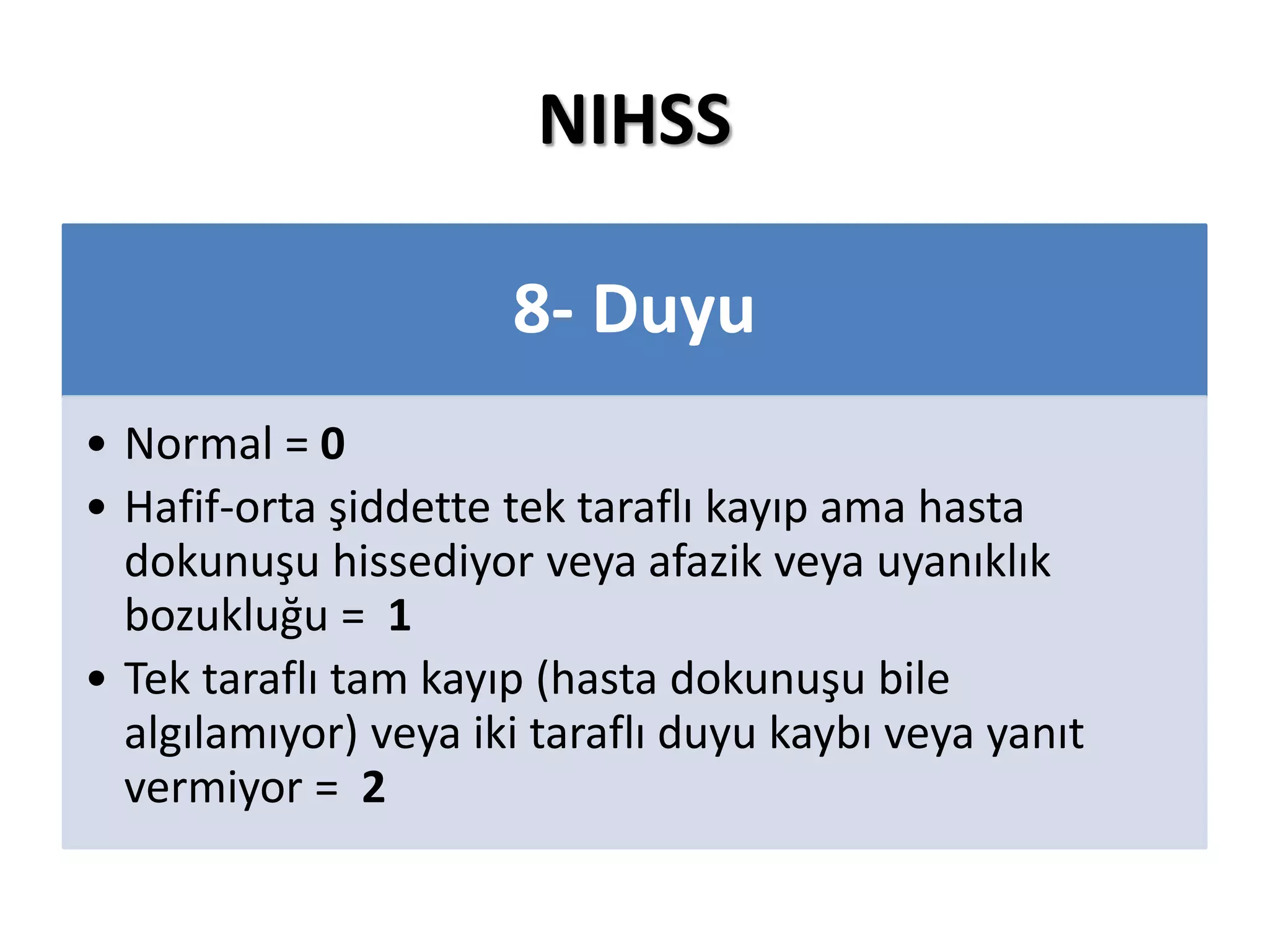 NIHSS, ASPECTS ve Modifiye Rankin Skalası | PPTX