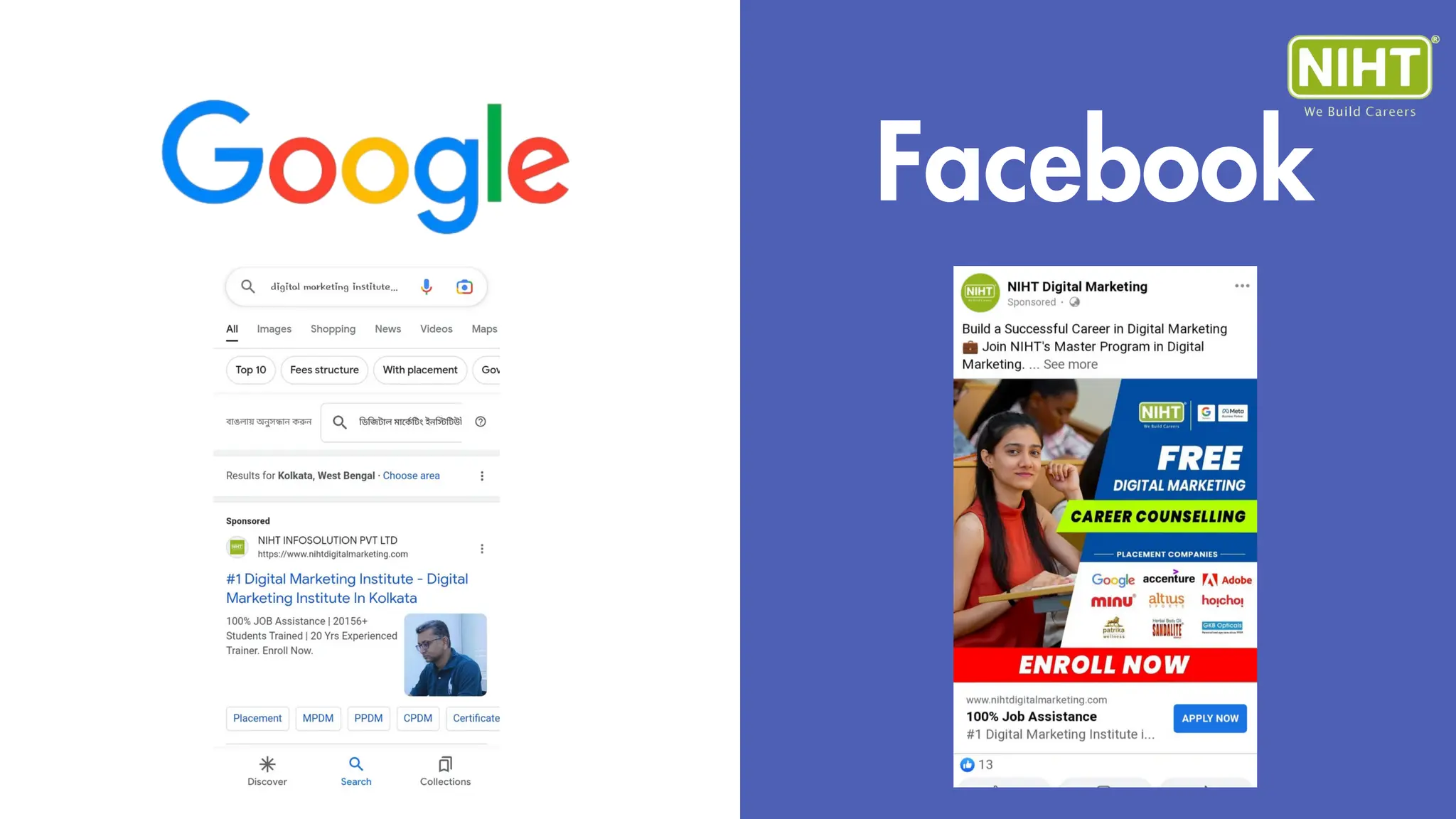 Difference Between Google Ads and Facebook Ads- By NIHT | PDF