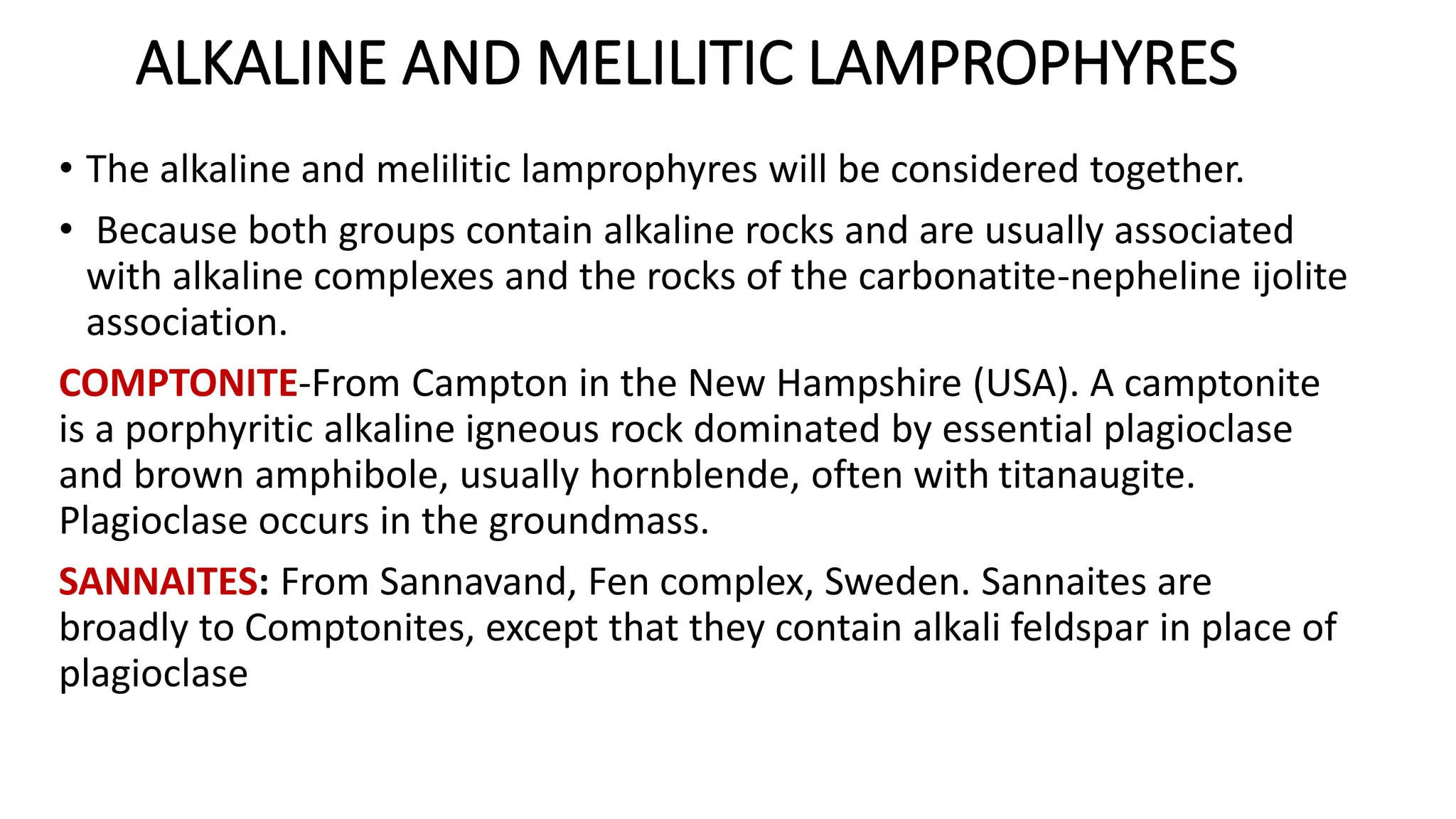Alkaline rocks.lamprophyre,lamproite,and carbonatites | PPTX