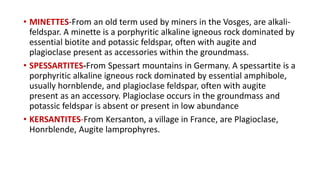 Alkaline rocks.lamprophyre,lamproite,and carbonatites | PPTX