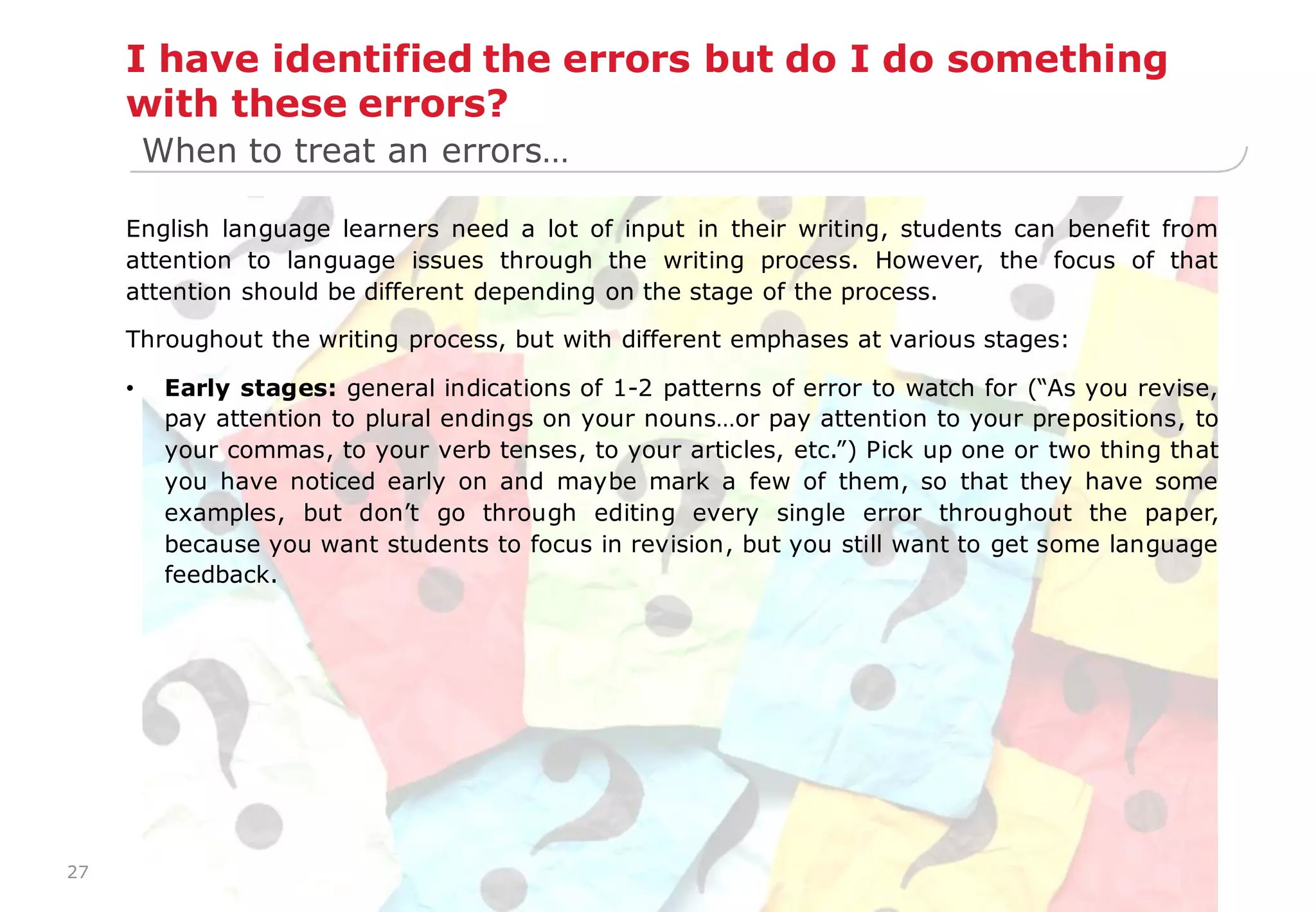 Errors,correcting and feedback | PDF | Educational Assessment | Education